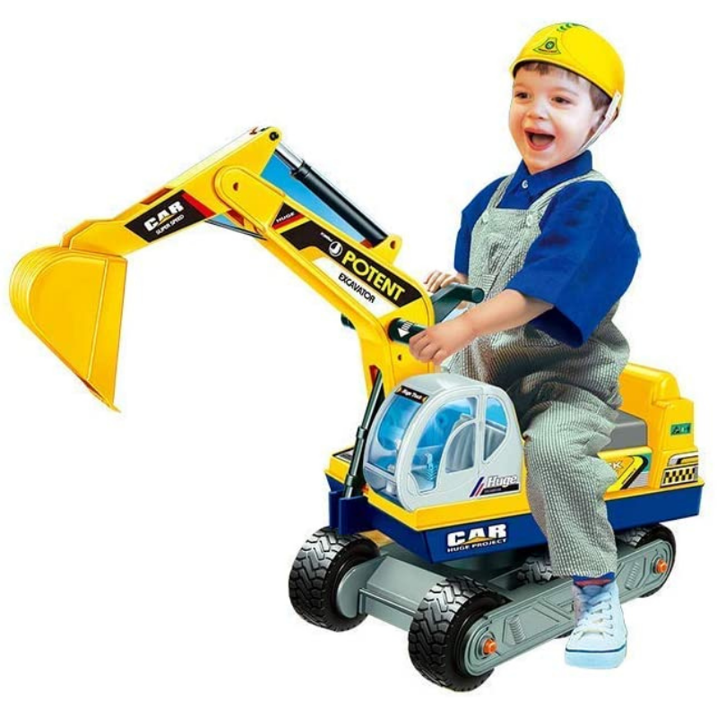 Kids Realistic Ride On Excavator Digging Toy– Zincera