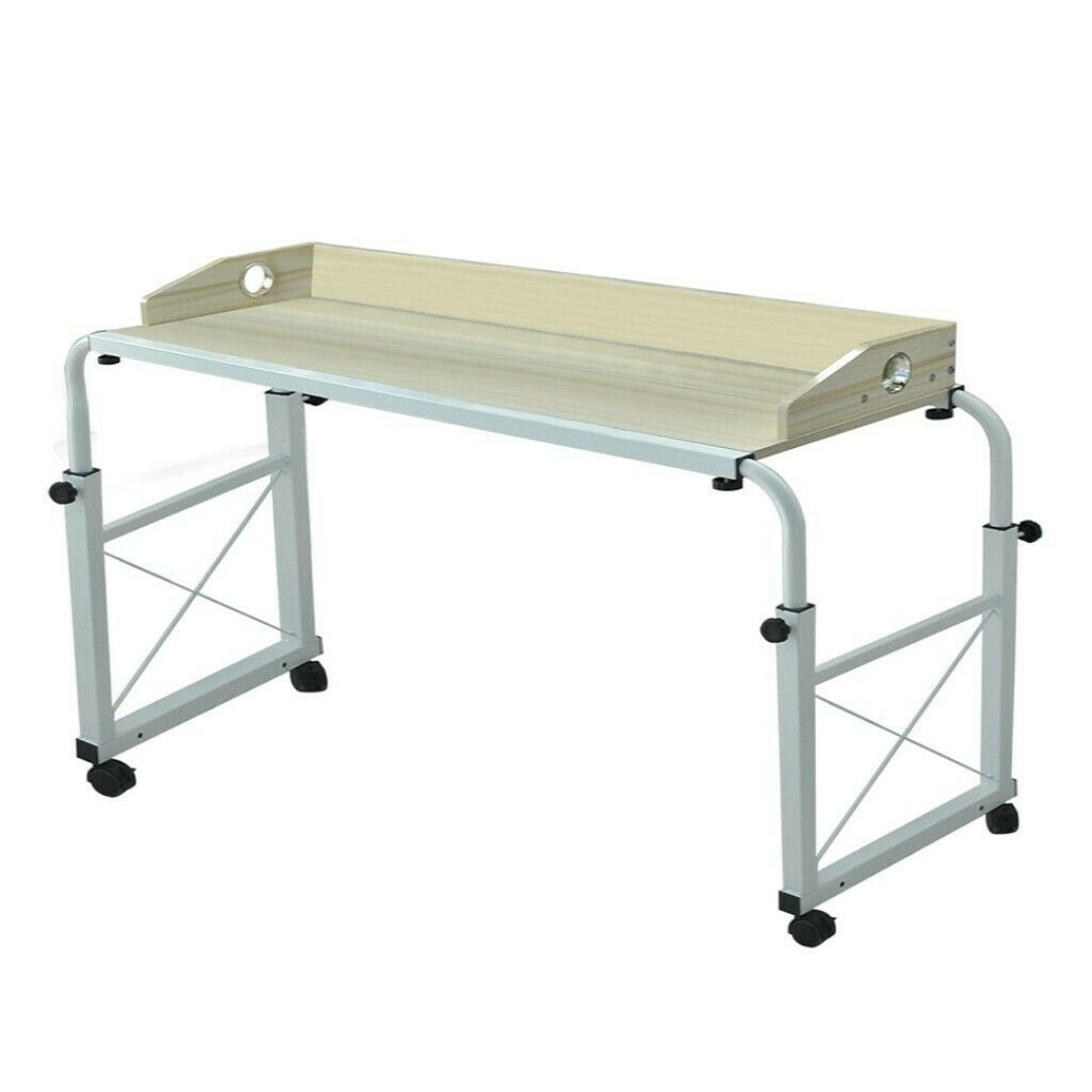 Large Spacious Adjustable Over Bed Table With Wheels– Zincera