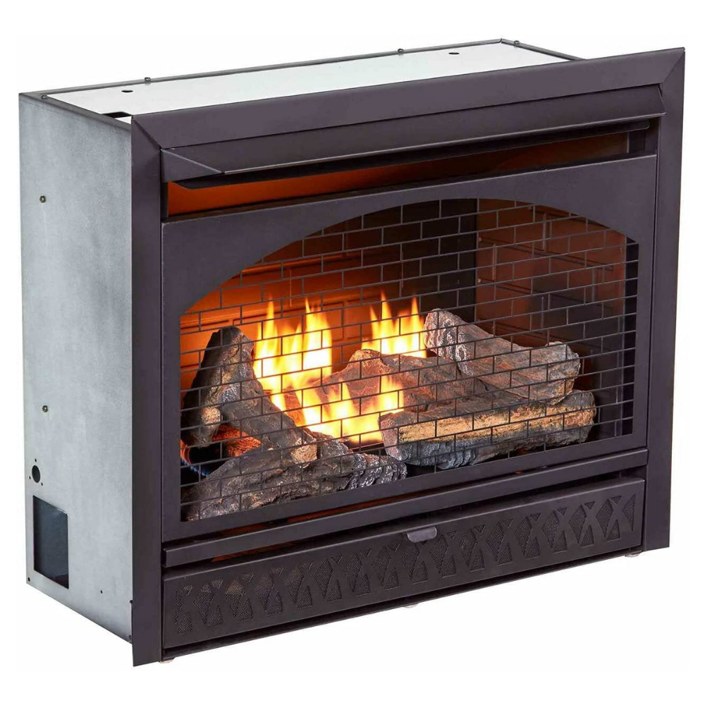 Modern Free Standing Ventless Gas Fireplace Insert 26,000 BTU– Zincera