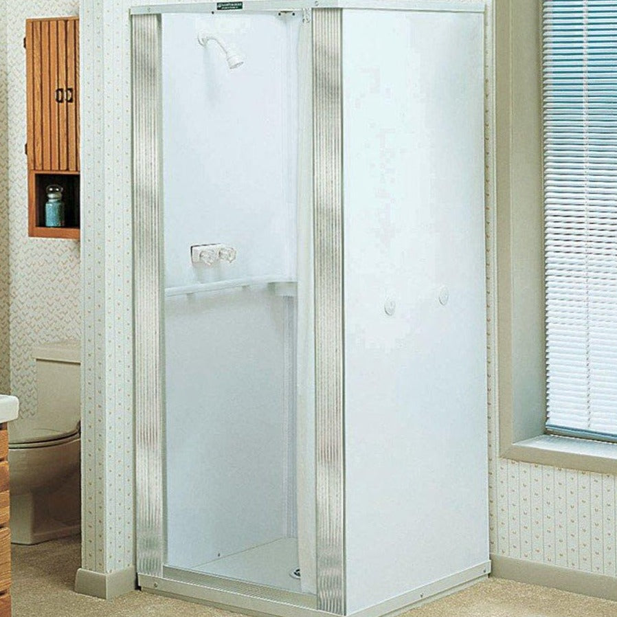 Portable Compact Mobile Home Stand Up Shower Stall Kit 32 in x 32 in ...