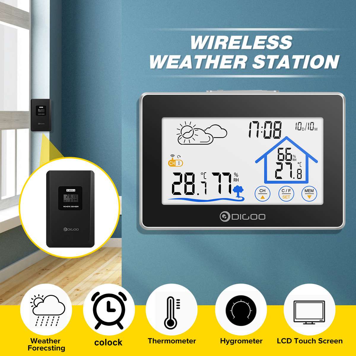 Indoor Outdoor Home Weather Station– Zincera