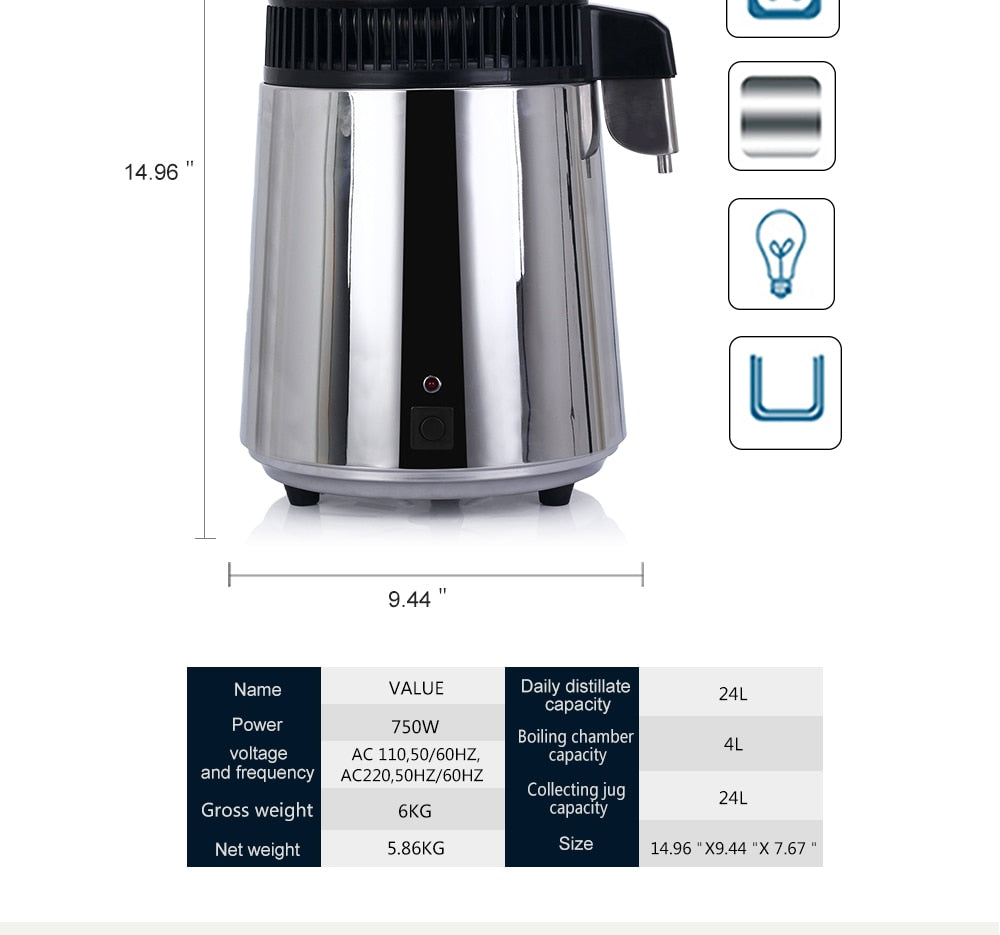 Home Water Distiller Countertop Machine– Zincera