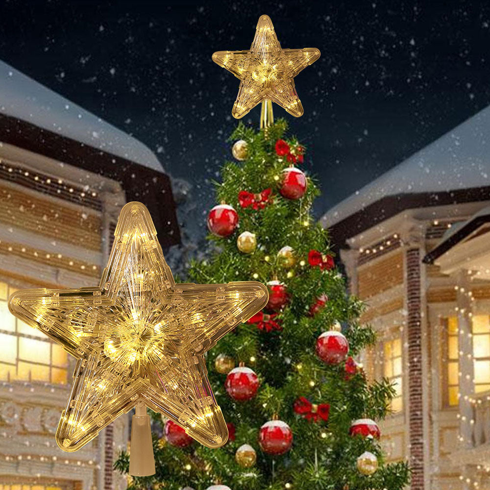 Lighted Glowing LED Christmas Tree Star Topper– Zincera