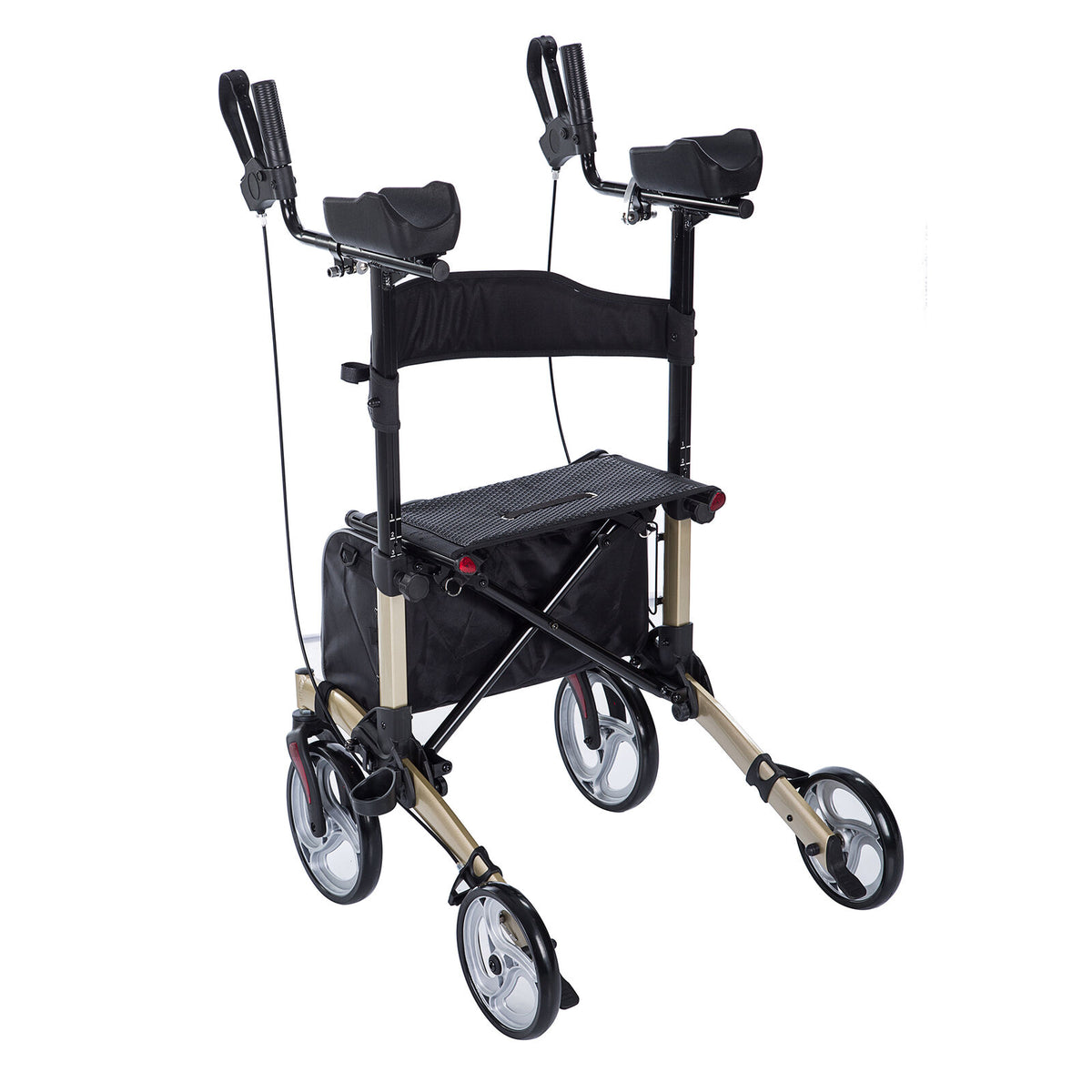 Standing Upright Rollator Senior Walker With Seat– Zincera