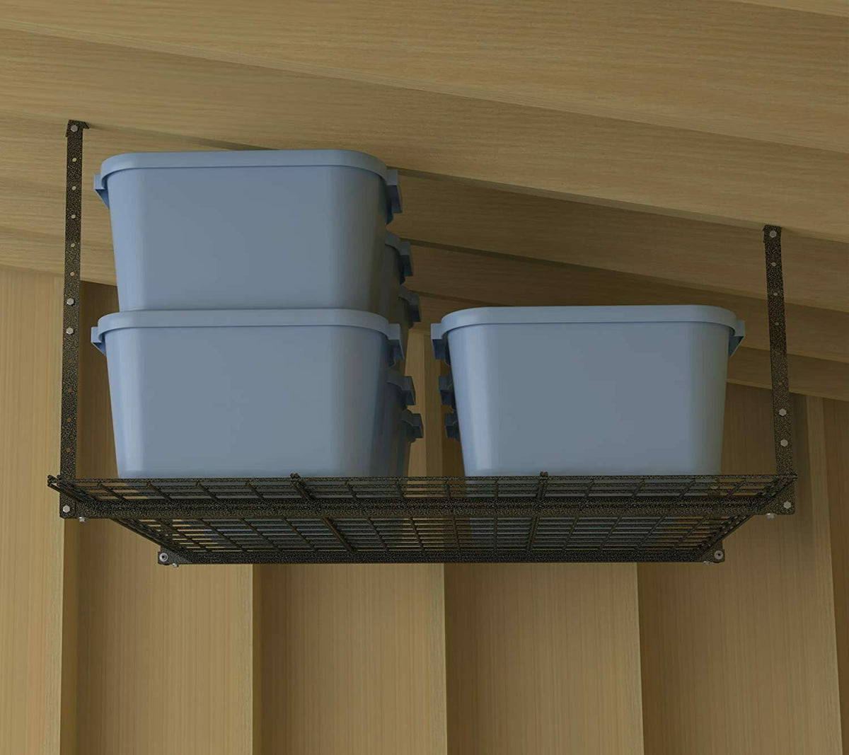 Large Heavy Duty Overhead Hanging Ceiling Garage Storage Shelf Rack ...